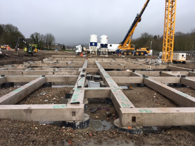 SMARTFOOT® precast ground beam installation for a retirement village in ...